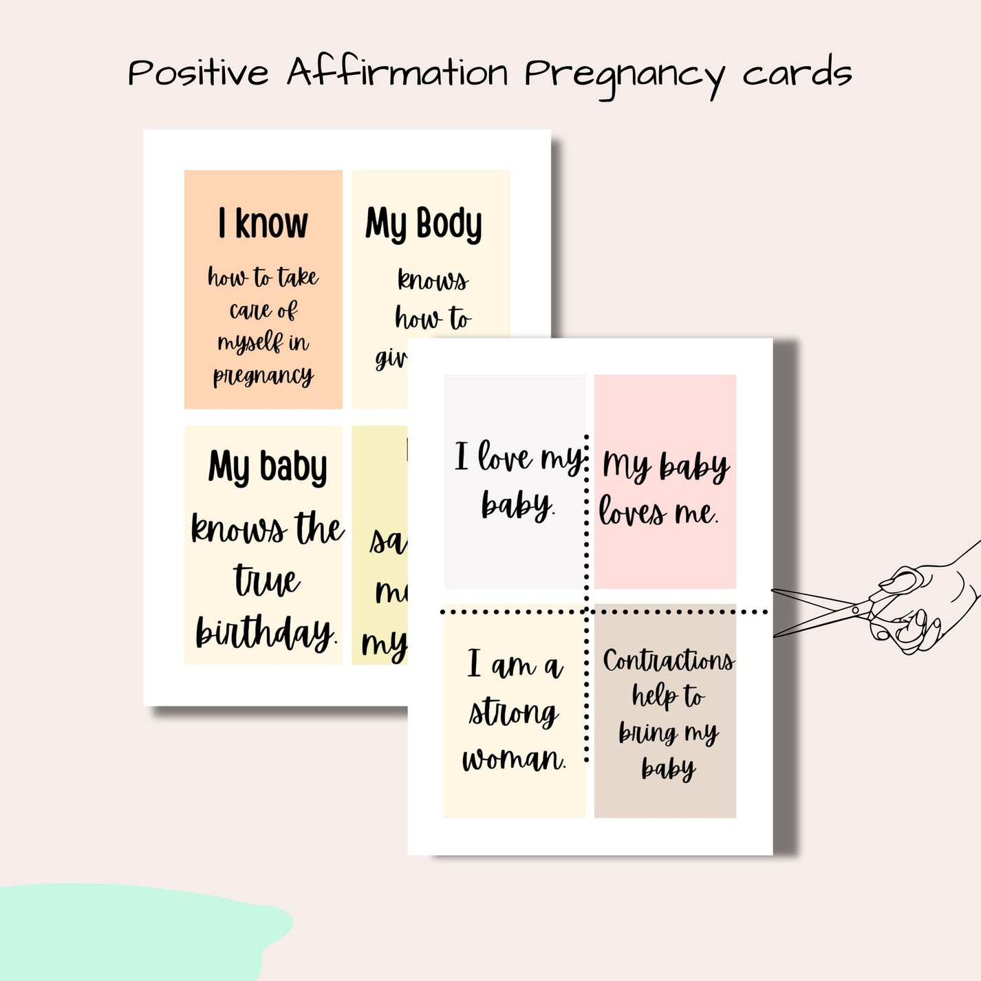 Pregnancy Positive Affirmation Cards - Positive Affirmation Pregnancy ...