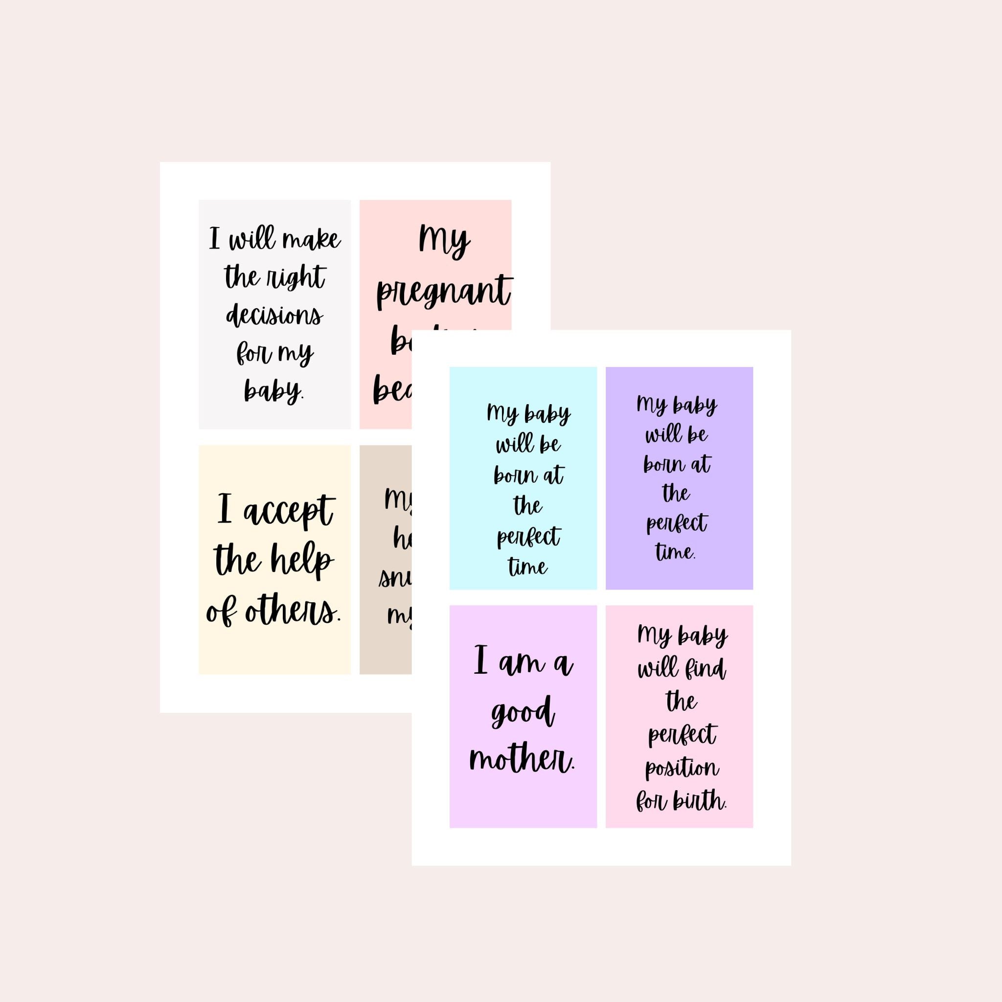 Pregnancy Positive Affirmation Cards - Positive Affirmation Pregnancy ...