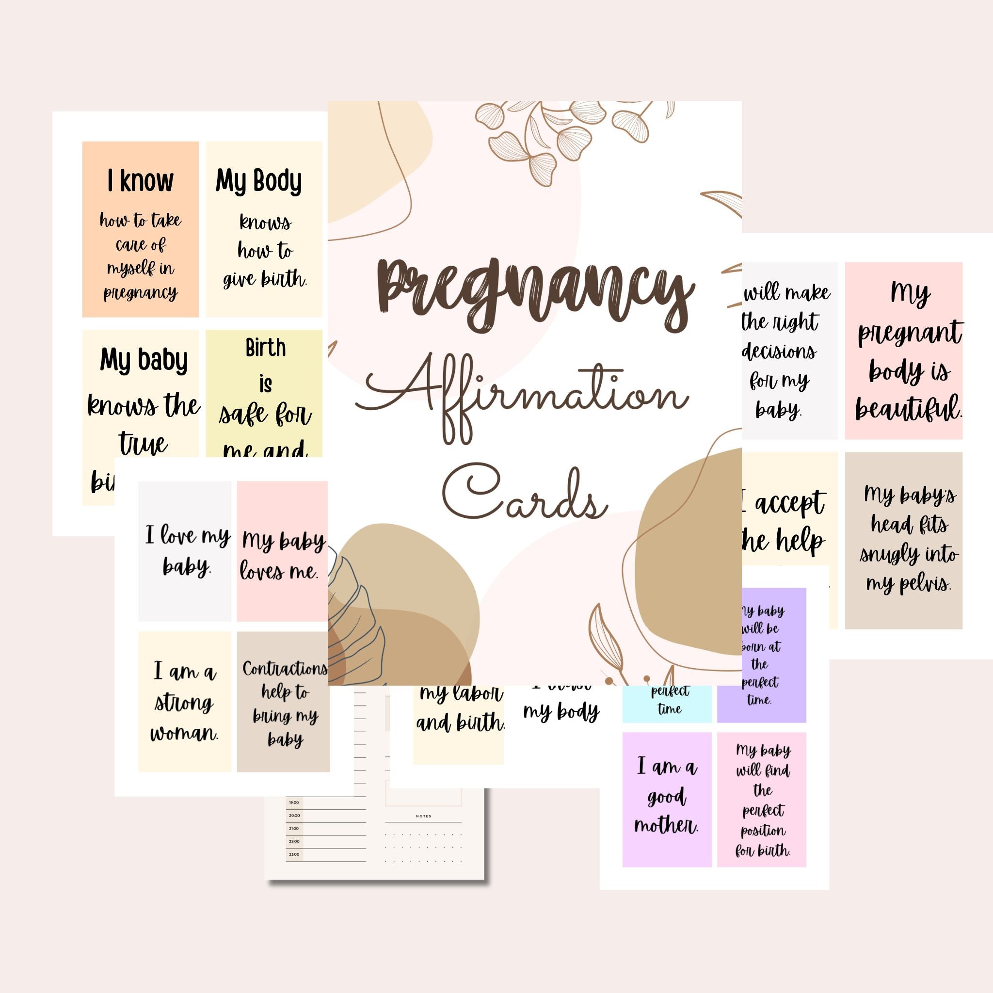 Pregnancy Positive Affirmation Cards - Positive Affirmation Pregnancy ...